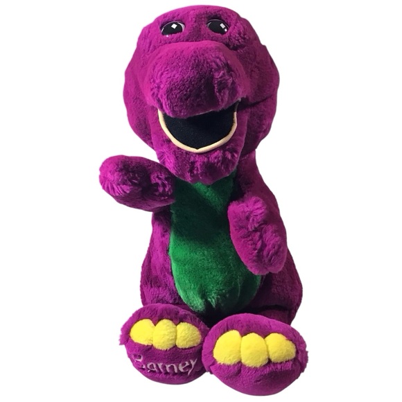 Toys | Barney Purple Dinosaur Stuffed Animal Plush 1992 Green Yellow ...